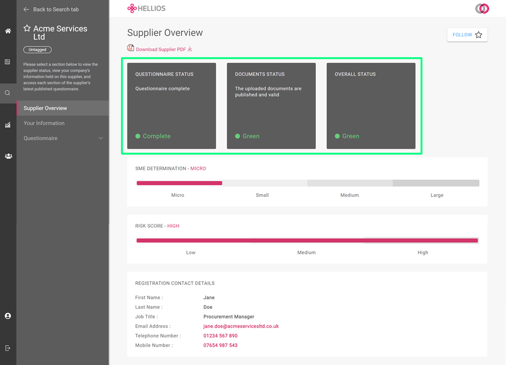 Hellios: FSQS Buyer Help & Support